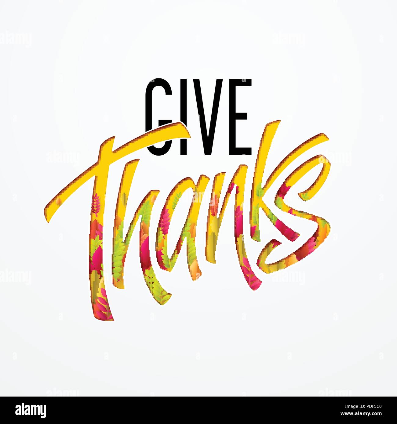 Hand drawn Happy Thanksgiving Day Background. Give Thanks. Vector ...