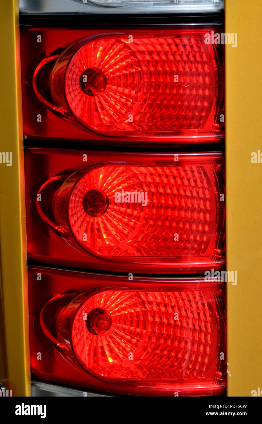 Back, tail or rear lights (close up) on a large Volvo bus Stock Photo ...