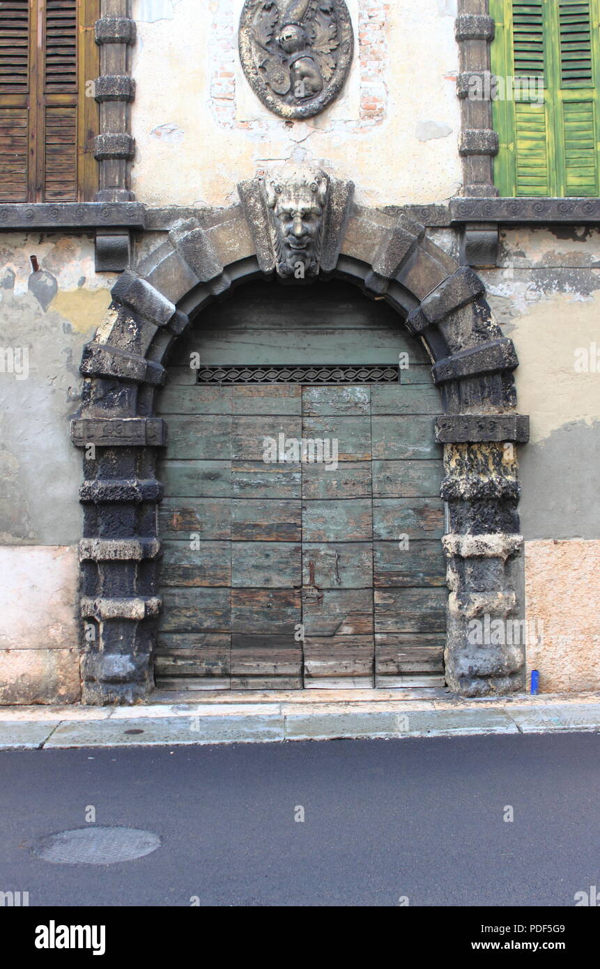 Renaissance front door in Verona, Italy Stock Photo - Alamy
