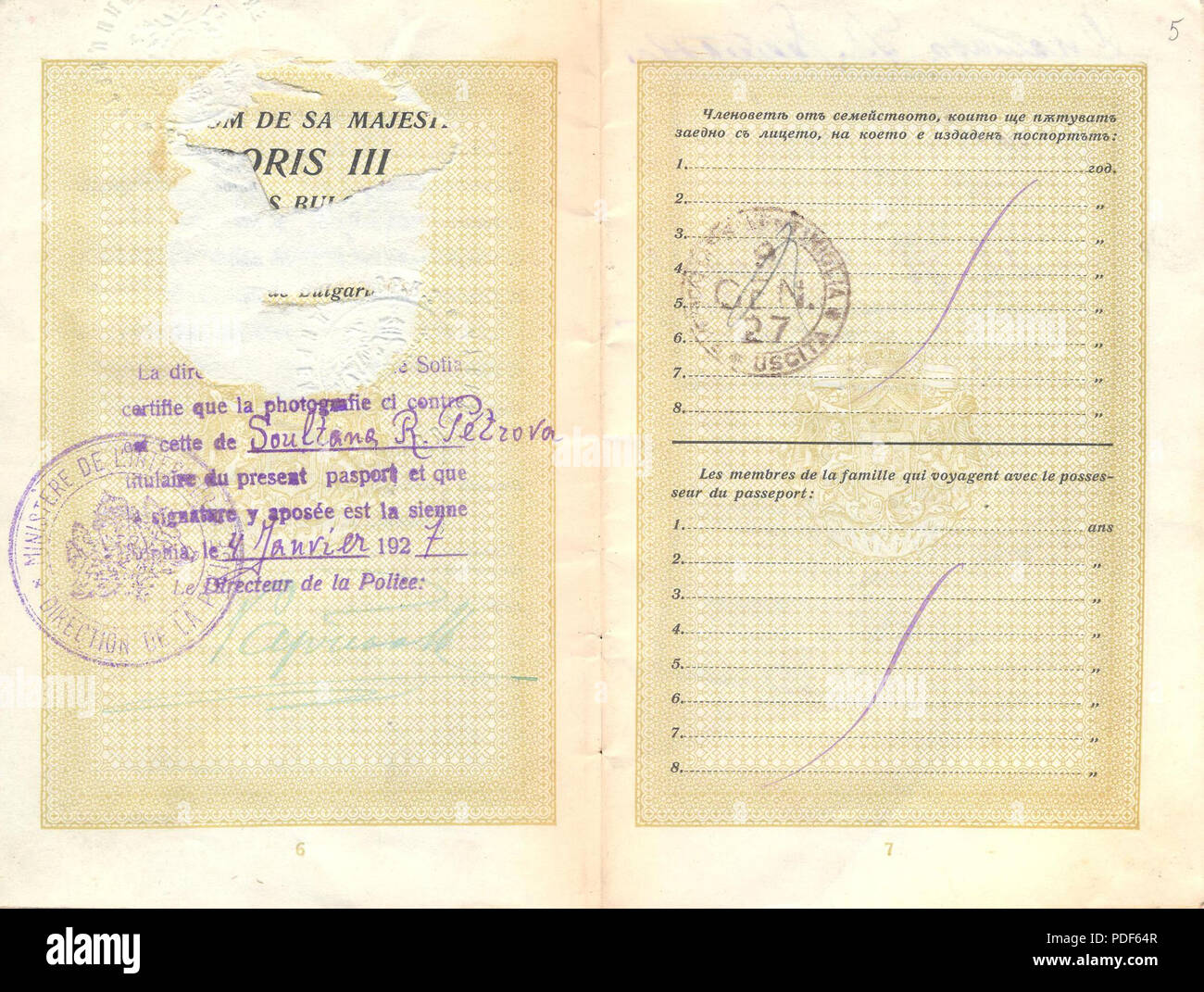 36 BASA-128K-1-2-4-5-Sultana Racho Petrova Passport Stock Photo - Alamy