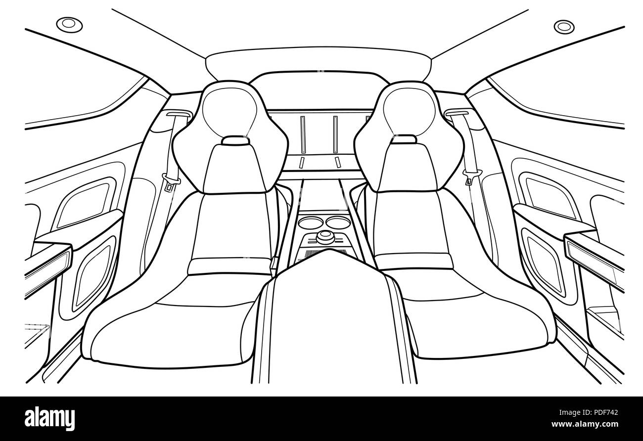 Machine inside. Interior of the vehicle. Vector Stock Vector Image ...
