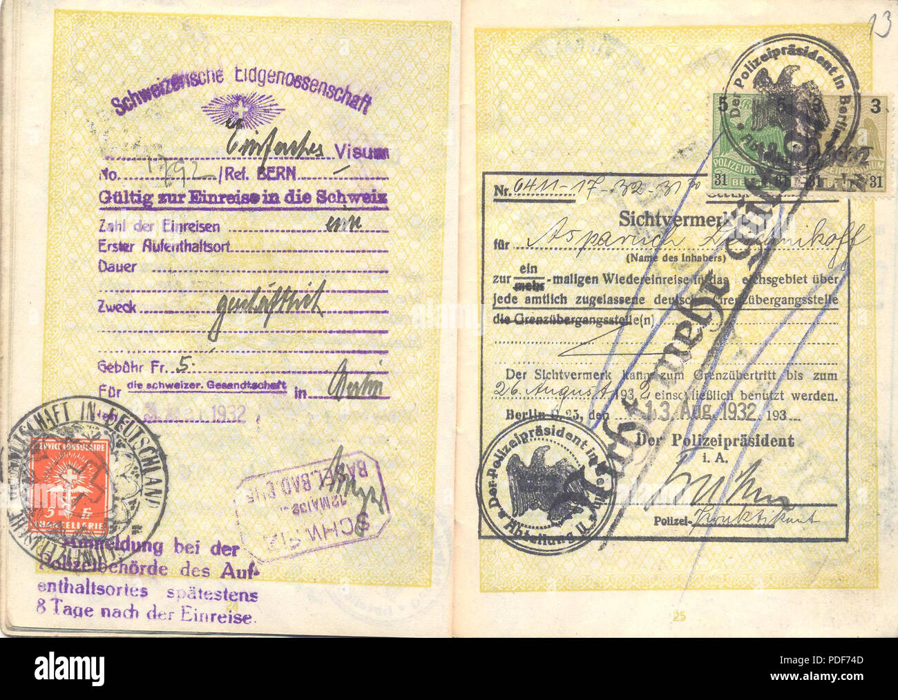 44 BASA-1868K-1-3-13-Asparuh Leshnikov Passport Stock Photo - Alamy