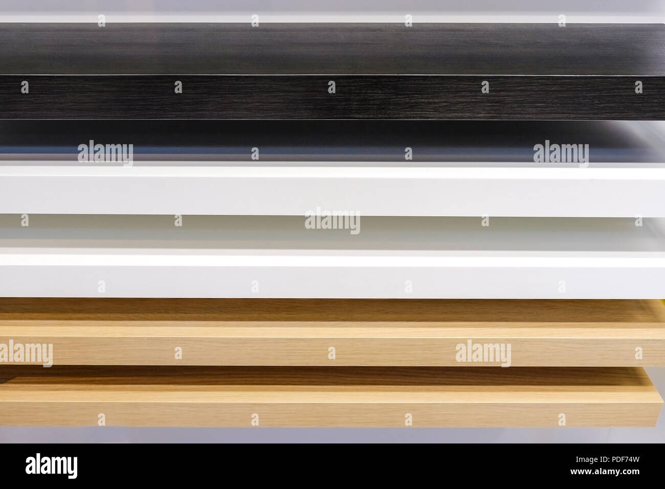 Polished Board. Different types of wood. White oak. Bog oak. Light ...