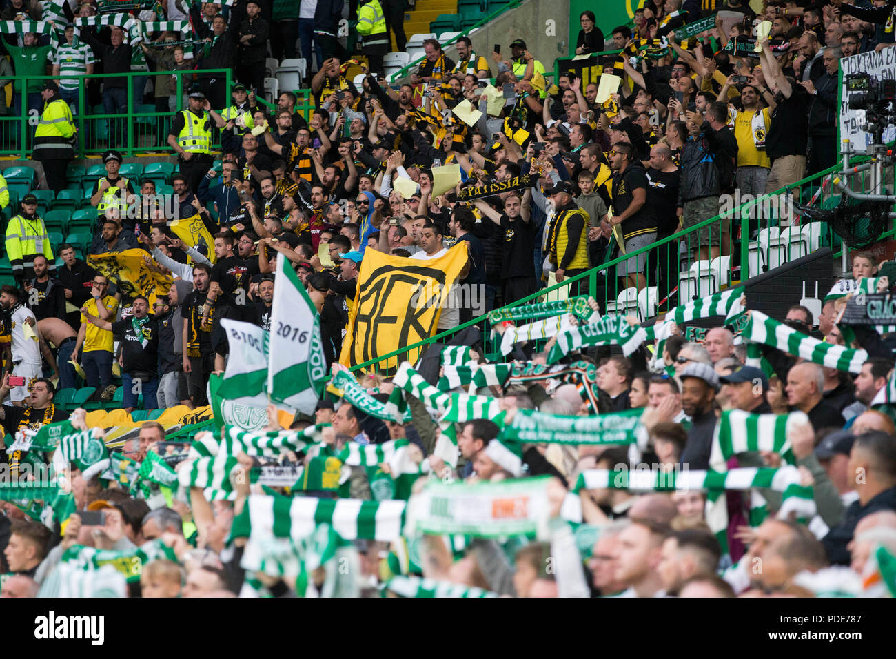 Celtic fans in the stands Stock Photo - Alamy