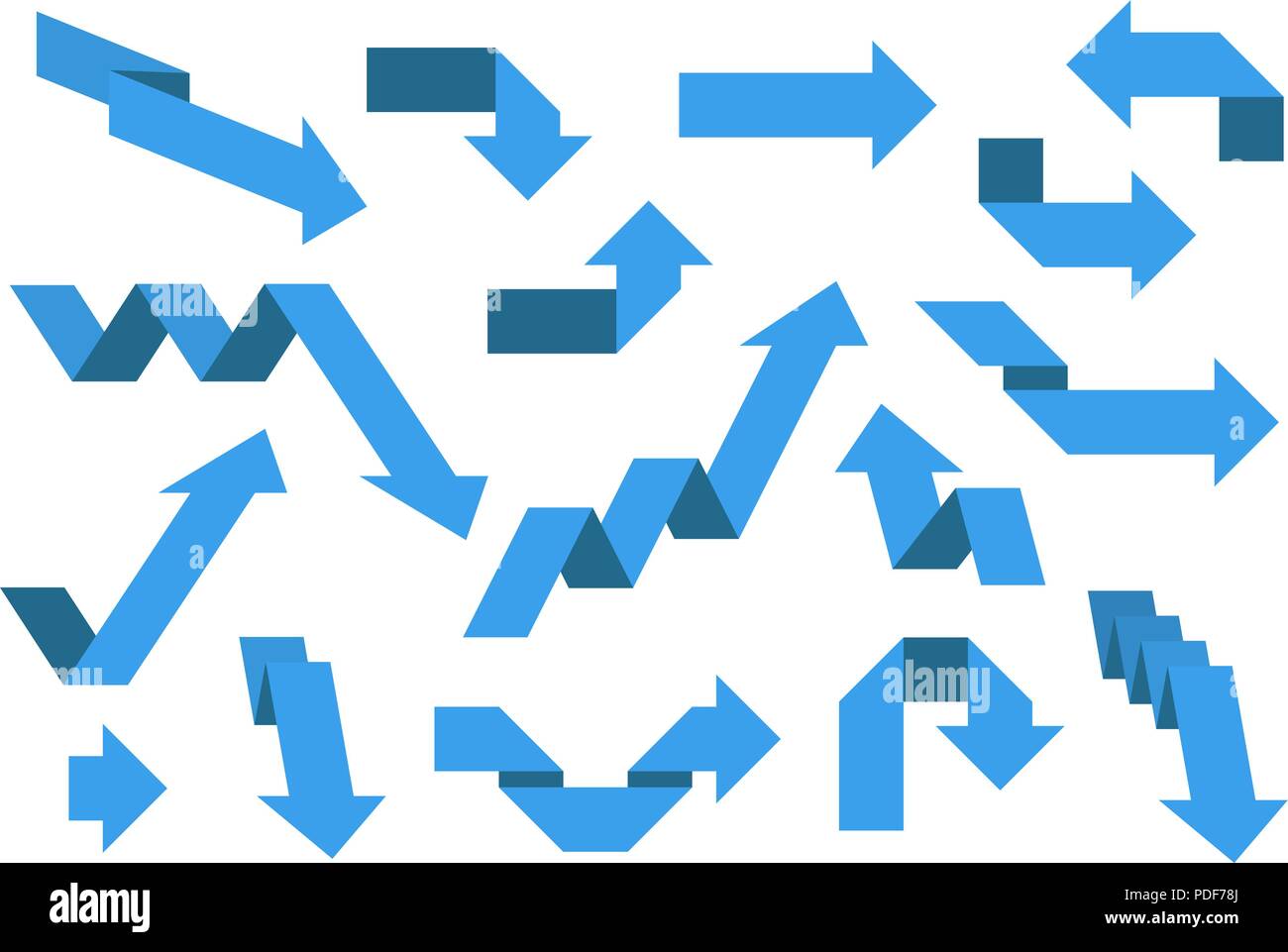 White arrows blue background hi-res stock photography and images - Alamy