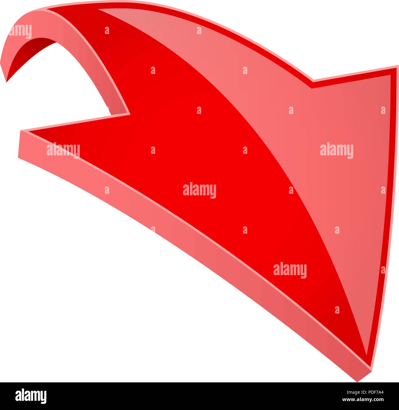Red 3d shiny DOWN arrow Stock Vector Image & Art - Alamy