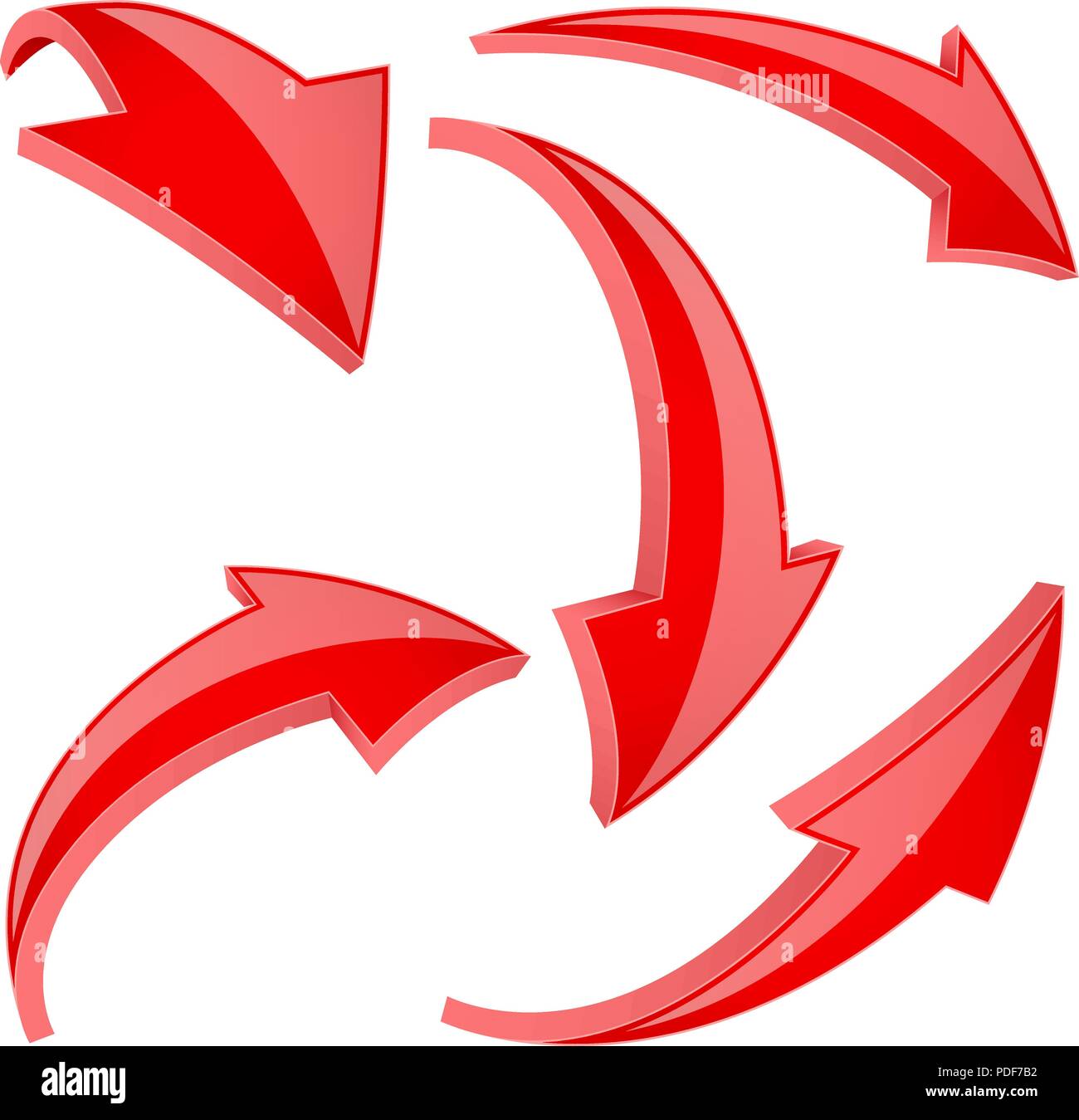 Red set of 3d shiny arrows Stock Vector Image & Art - Alamy