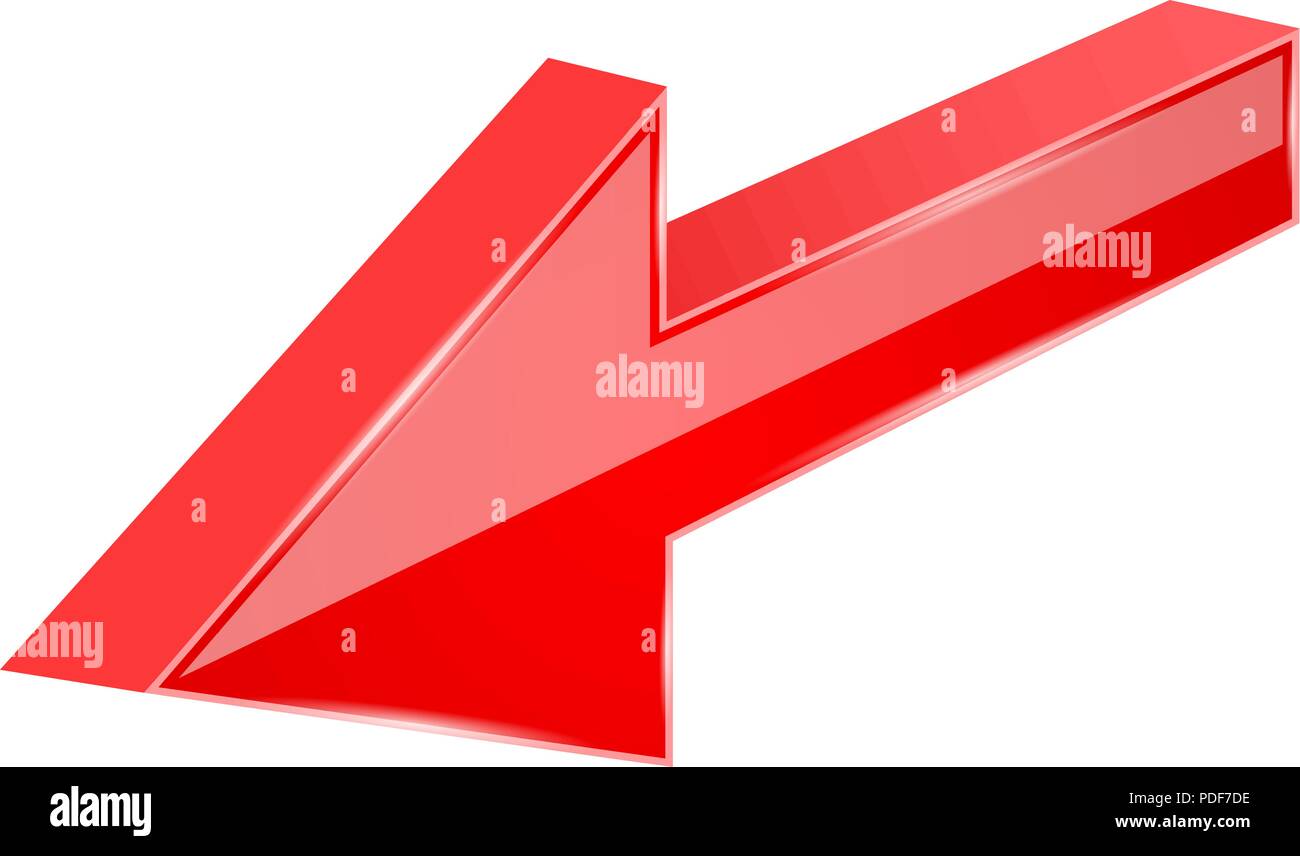 Red arrow. 3d previous sign Stock Vector Image & Art - Alamy