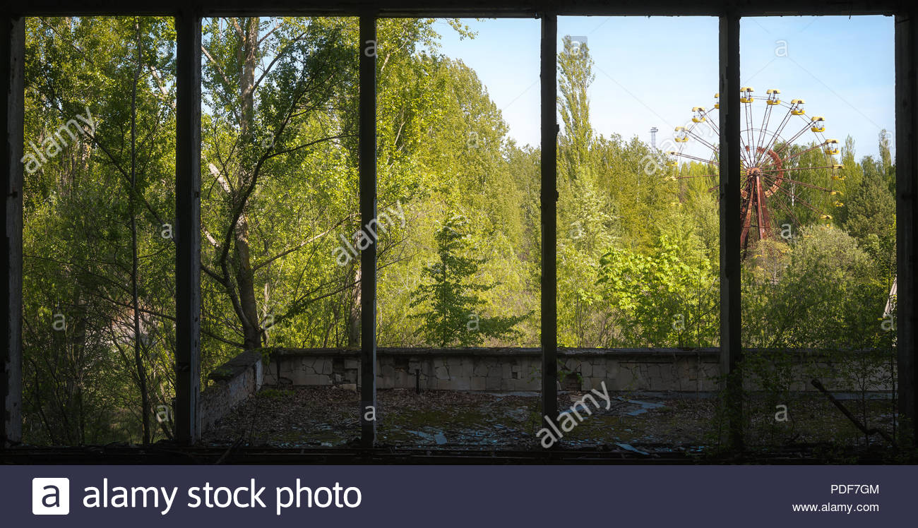 Decaying interior of an abandoned building with peeling paint and ...