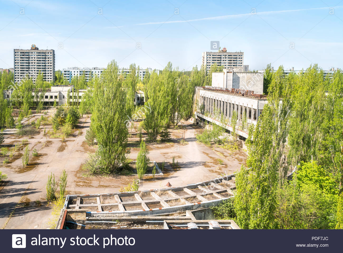 Decaying interior of an abandoned building with peeling paint and ...