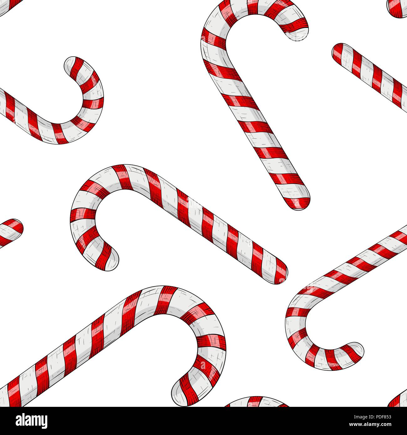 Candy canes. Red white striped candy. Seamess pattern Stock Vector ...