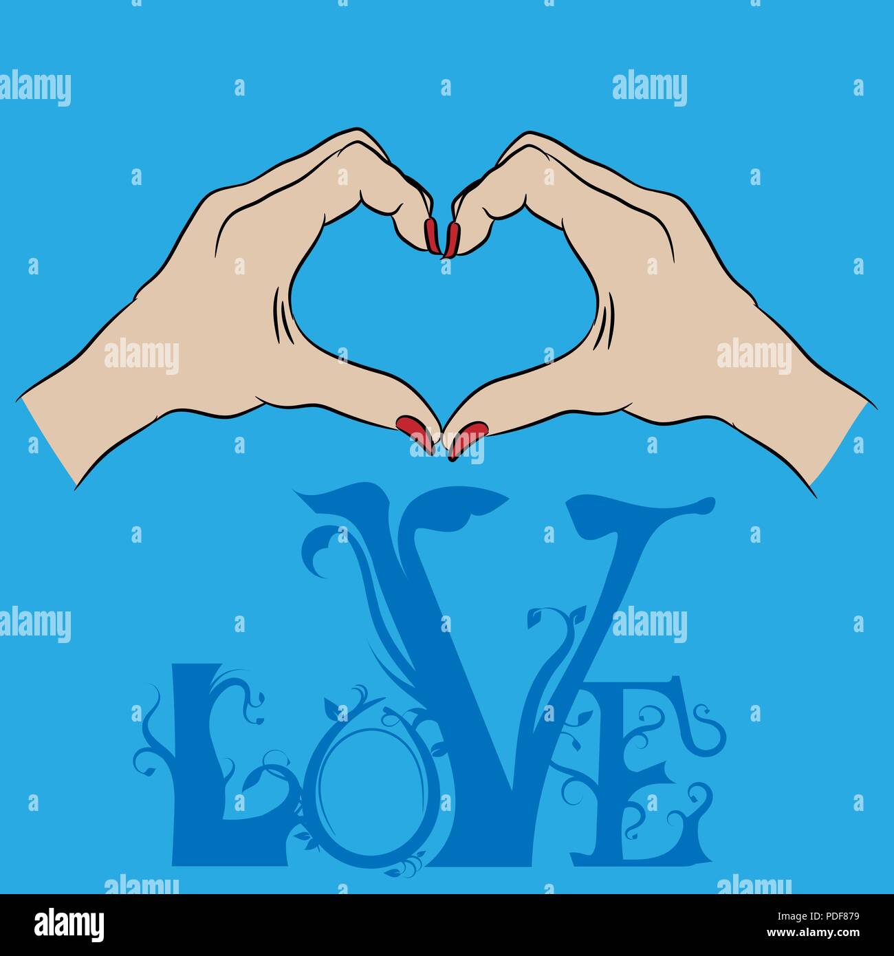 Two hands forming heart Stock Vector Images - Alamy