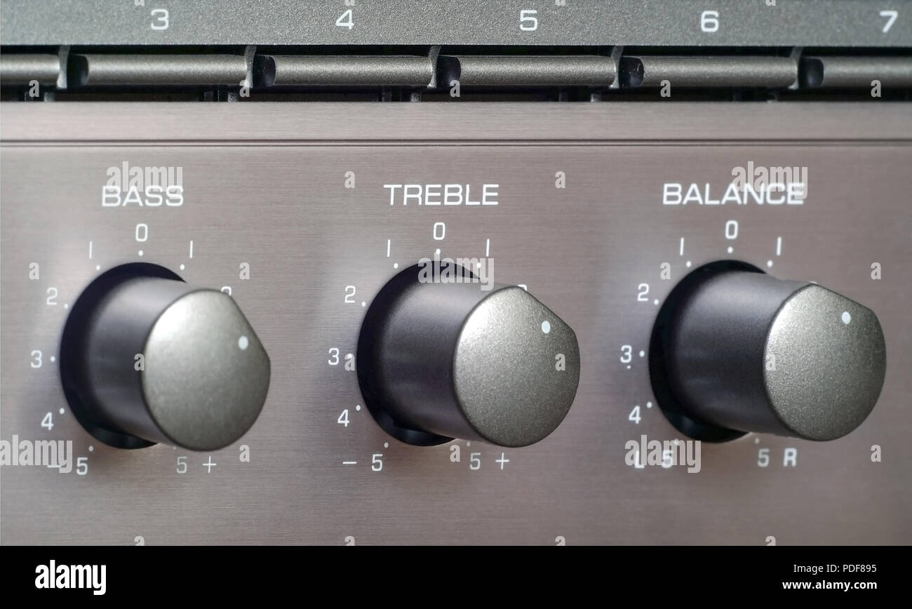 The volume control on the panel of the receiver gray Stock Photo - Alamy