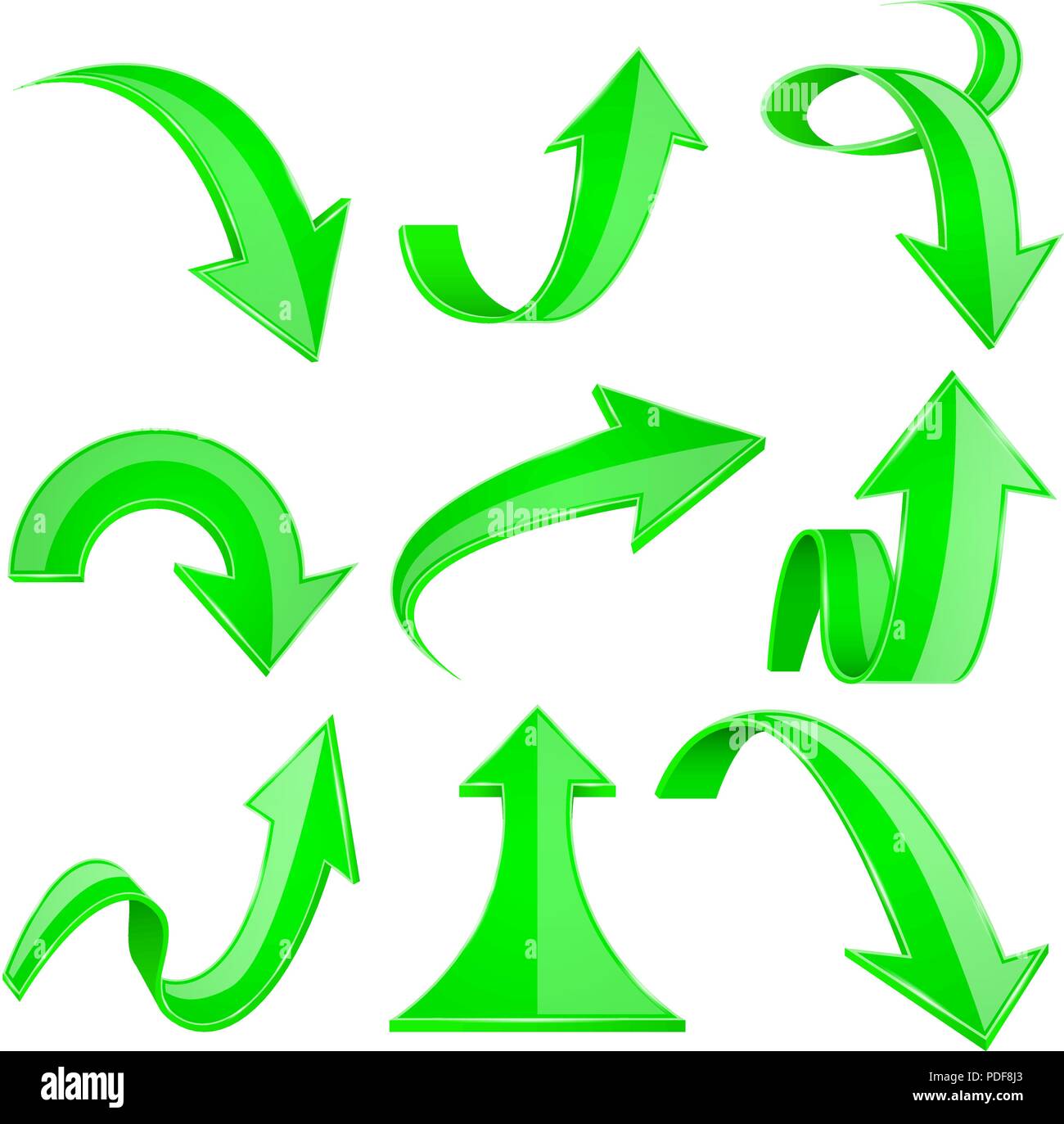 Green Curved Arrow Vector