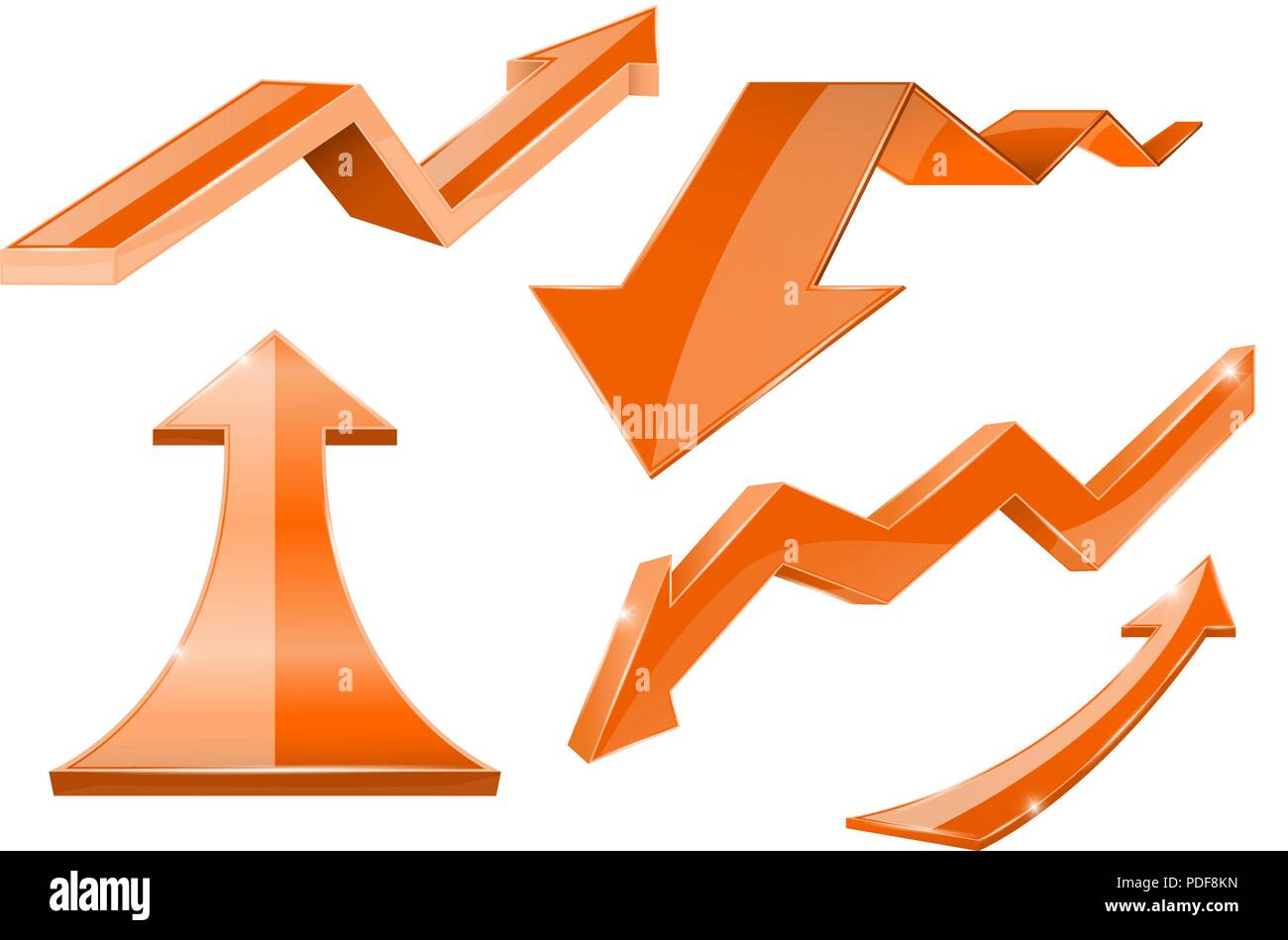 Orange direction arrows hi-res stock photography and images - Alamy