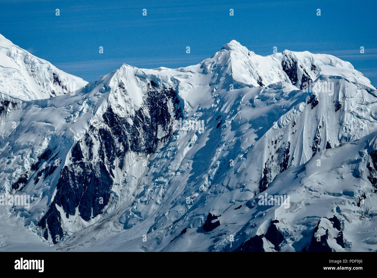 Snow and ice covering the mountains of South Georgia in the Antarctic ...