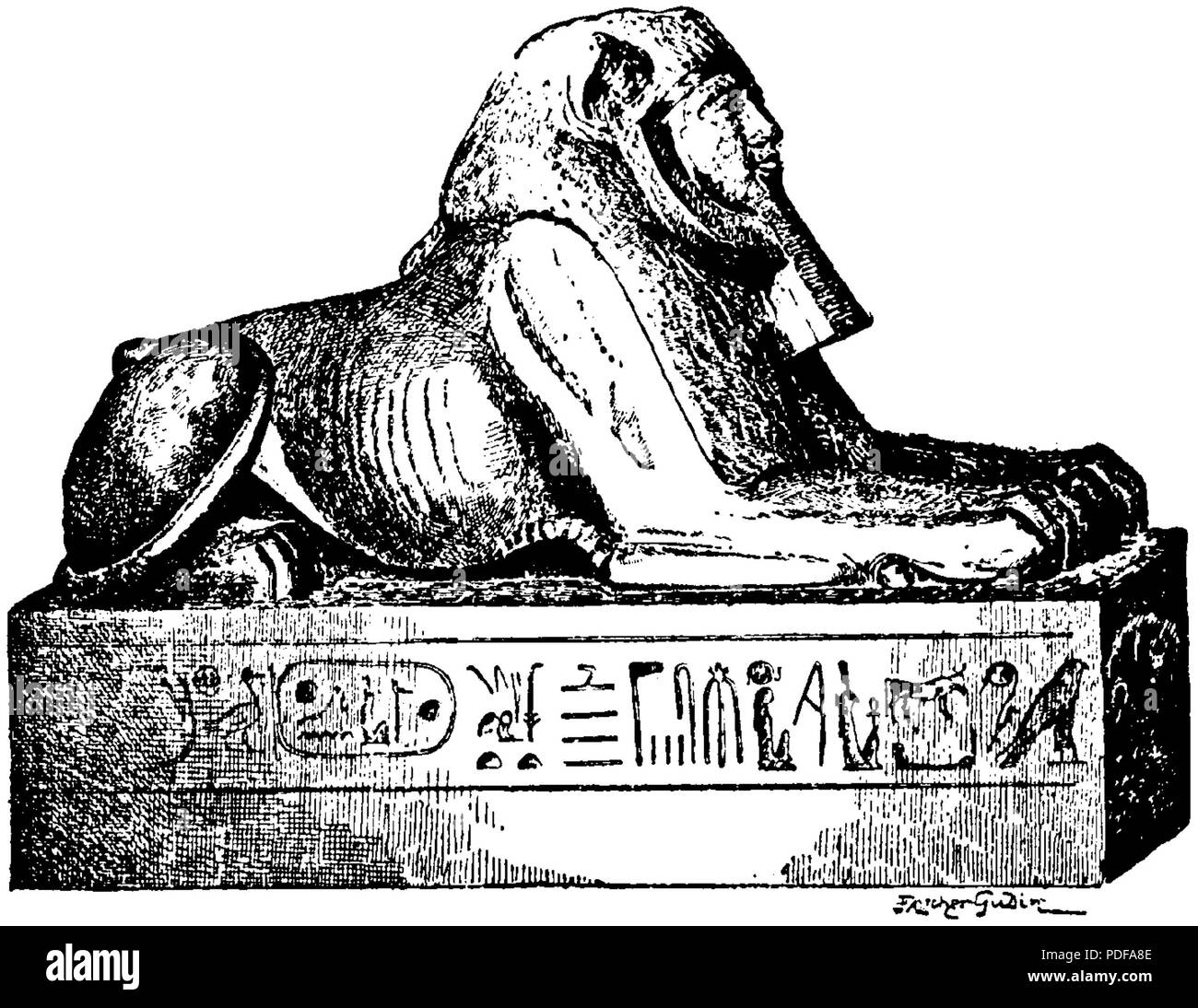80 Bildhuggarkonst, Sfinx, Nordisk familjebok Stock Photo - Alamy