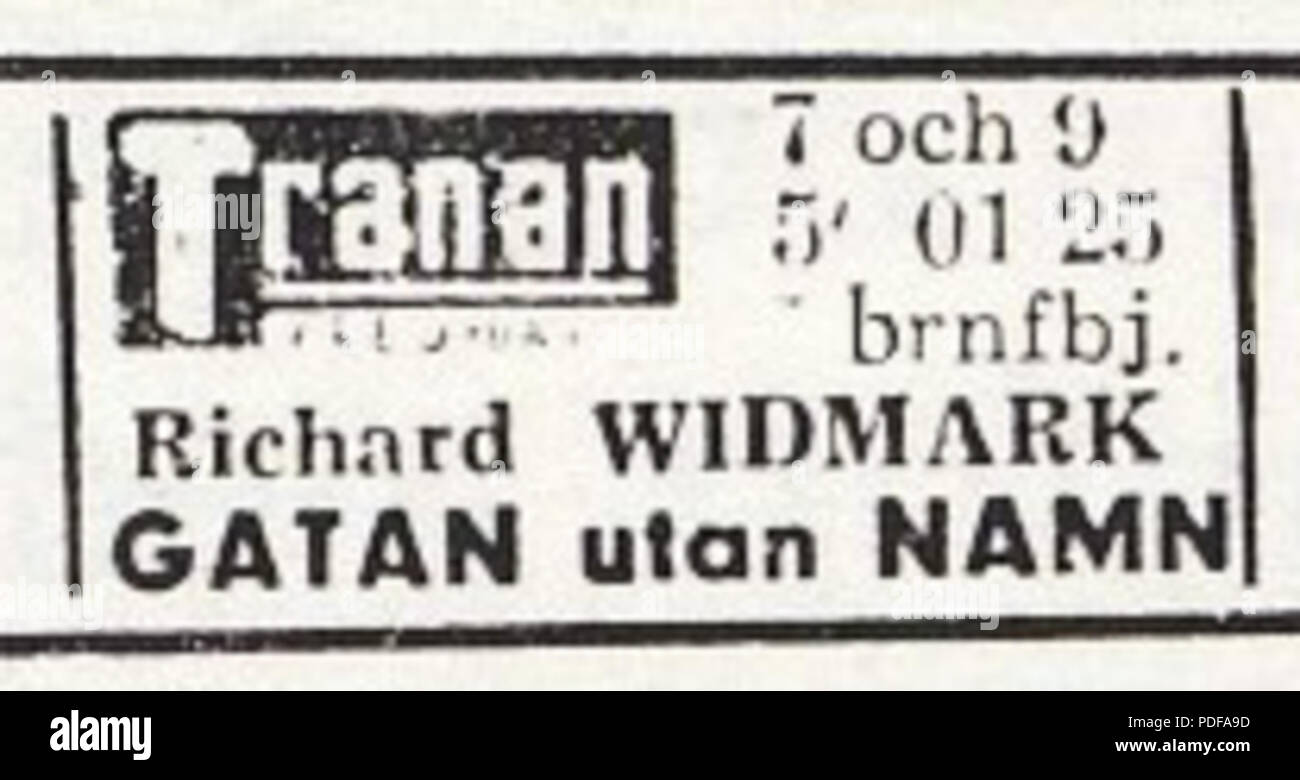 80 Biografannons 1948, tranan Stock Photo - Alamy