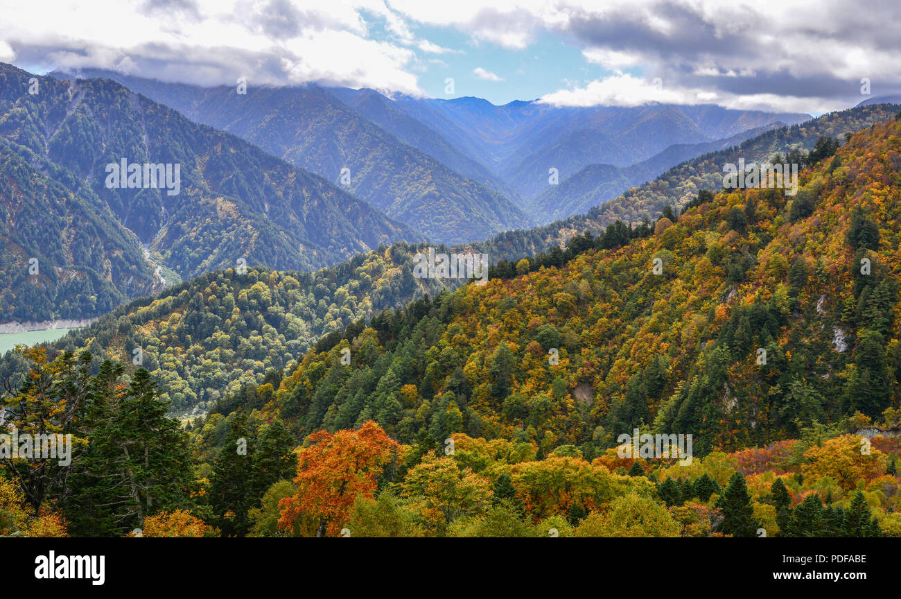 Mountain scenery at autumn in Tateyama Kurobe Alpine Route, Japan Stock Photo - Alamy