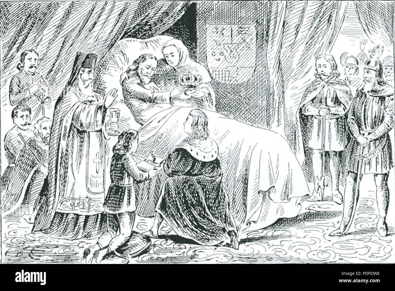 110 Death of Emperor Dušan, 19th-century drawing Stock Photo - Alamy
