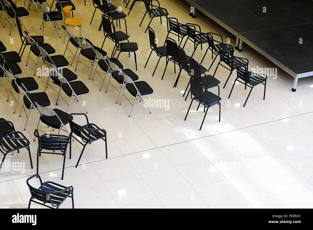 Mobile stage complexes, comfortable universal chairs for events Stock ...