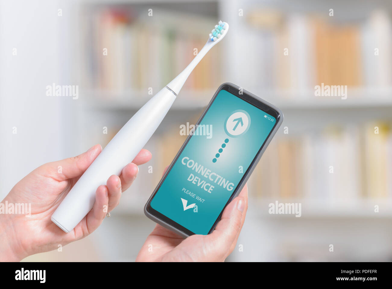 wireless connecting sonic toothbrush with smart phone app. Modern home ...
