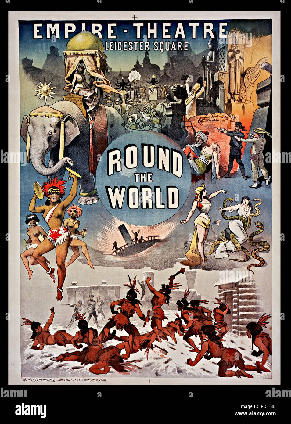 123 Empire Theatre Round the World 1885 Stock Photo - Alamy