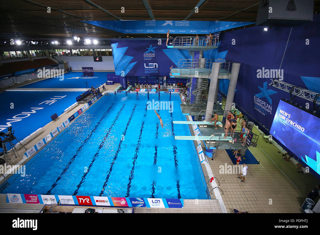 General view of the pool from the broadast tower during day eight of ...