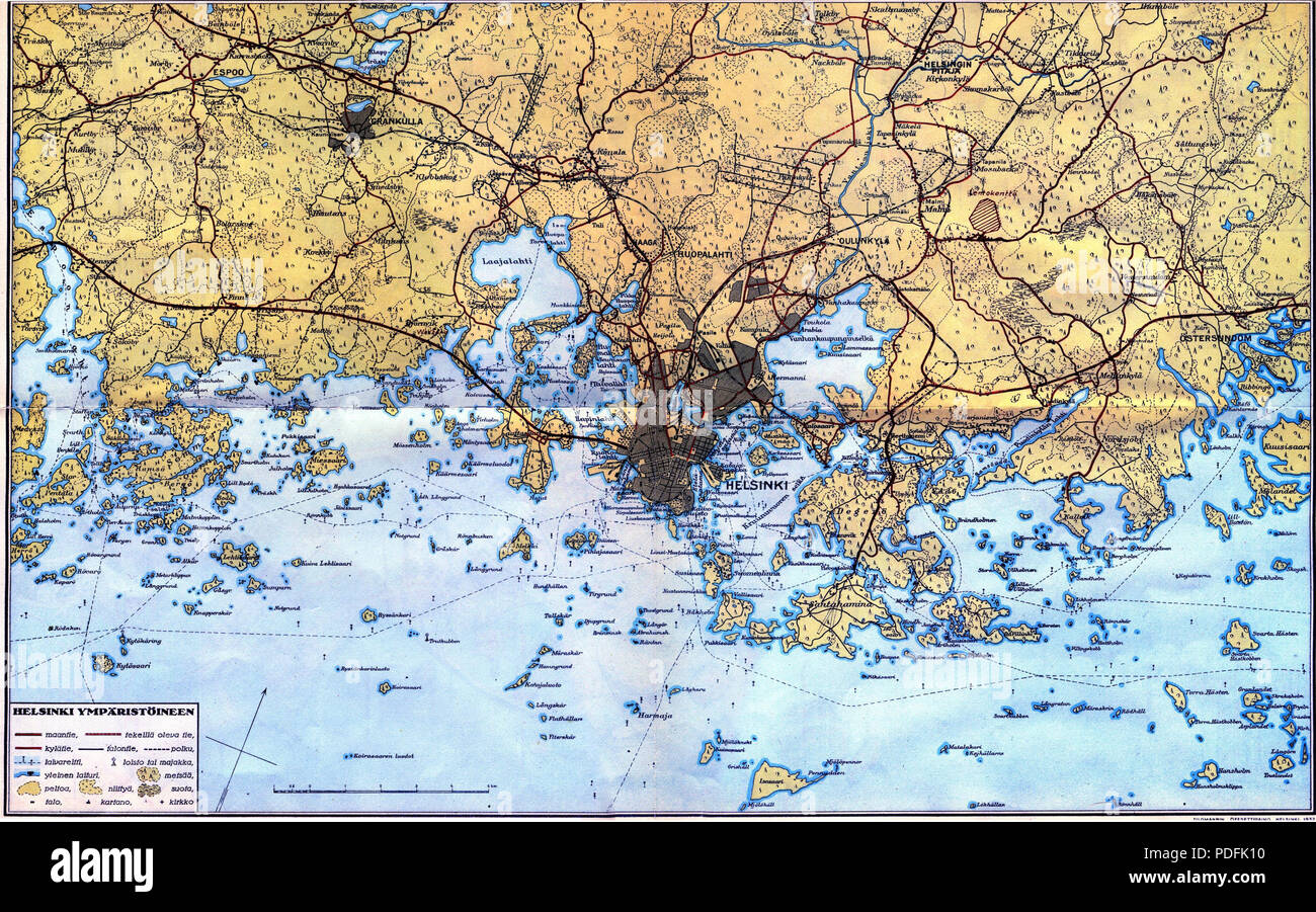 151 Helsinki map 1932 Stock Photo - Alamy