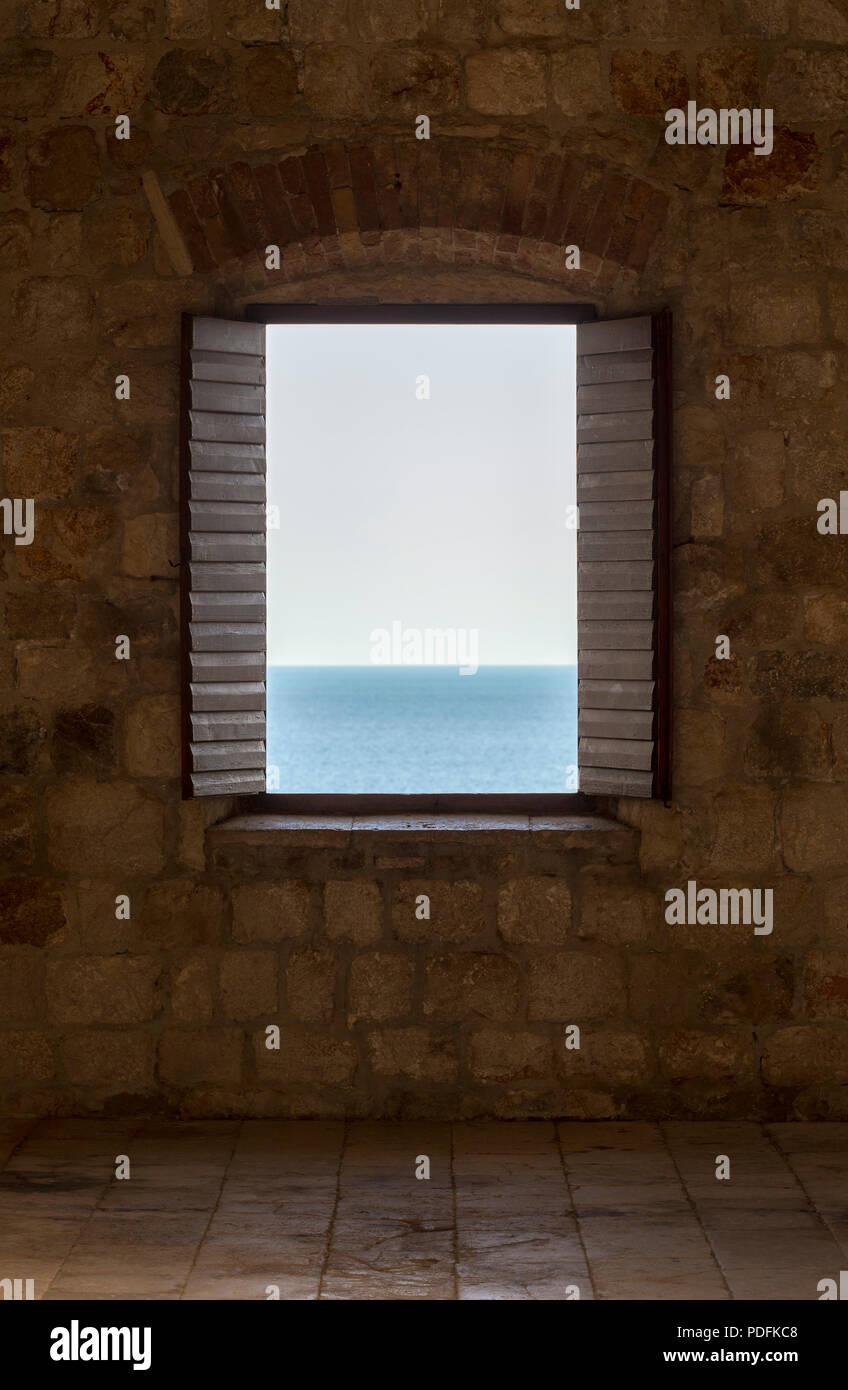 Scenic view from window sea hi-res stock photography and images - Alamy