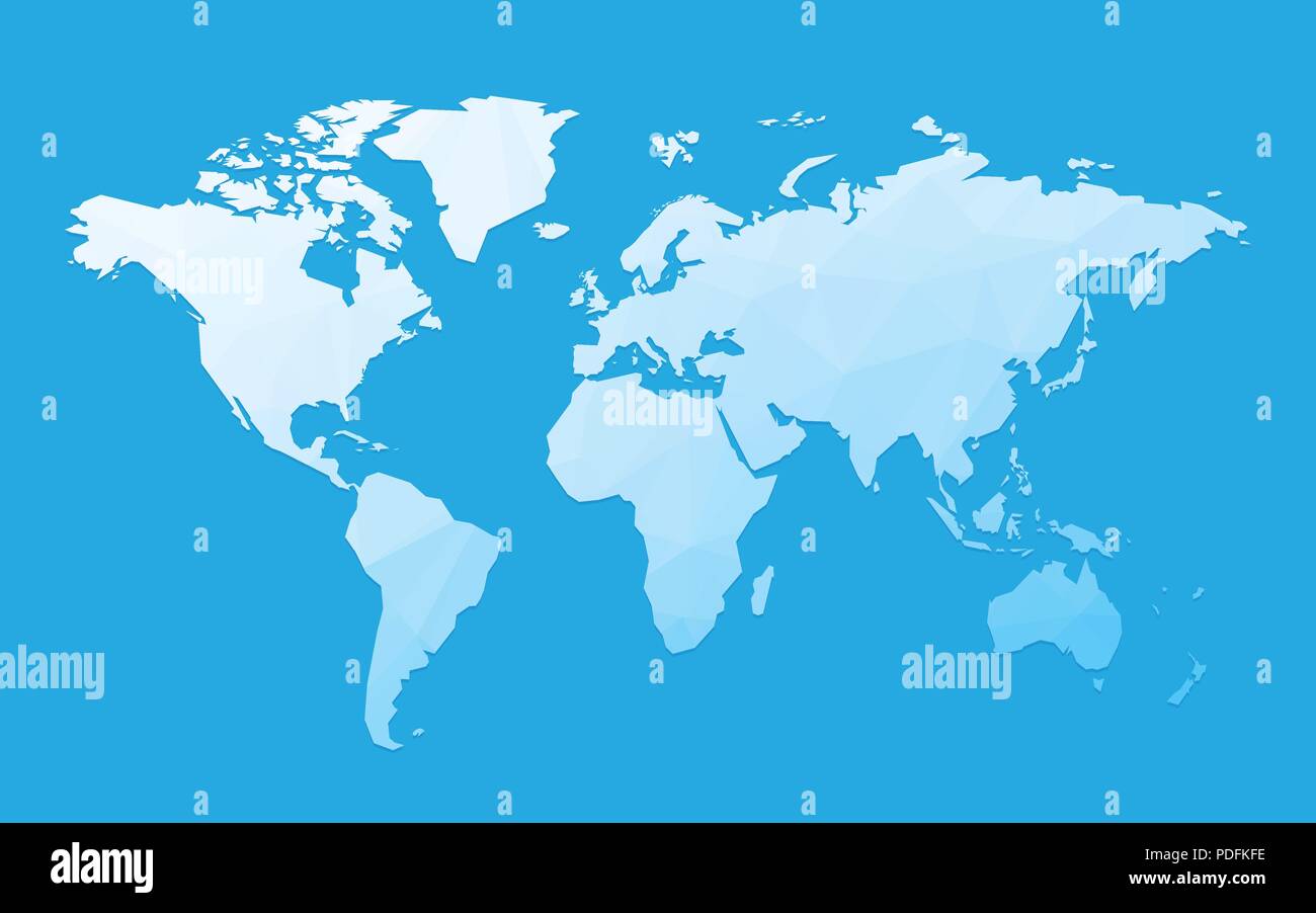 blue blank world map Stock Vector Image & Art - Alamy