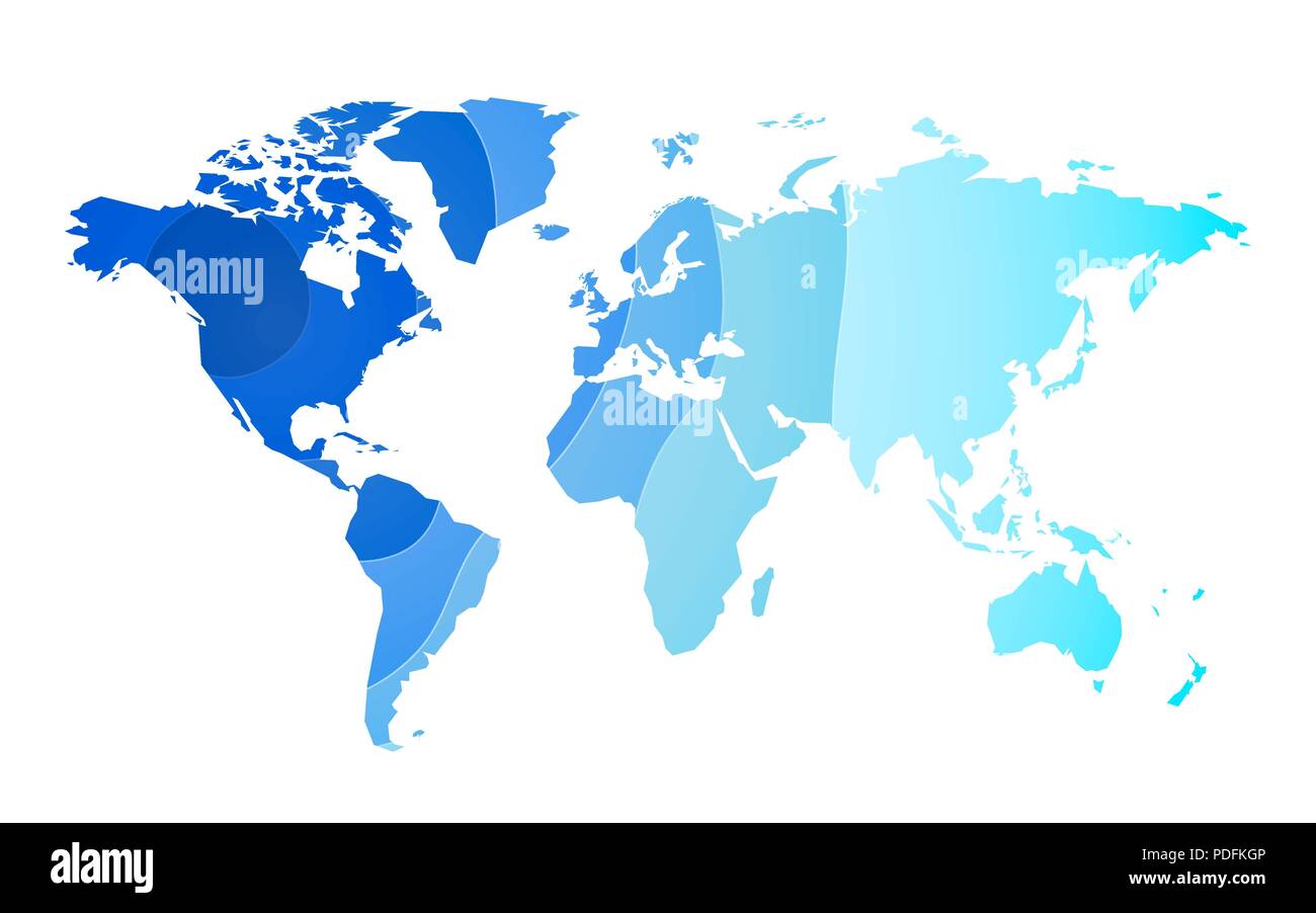 Blue gradient map world planet Stock Vector Images - Alamy