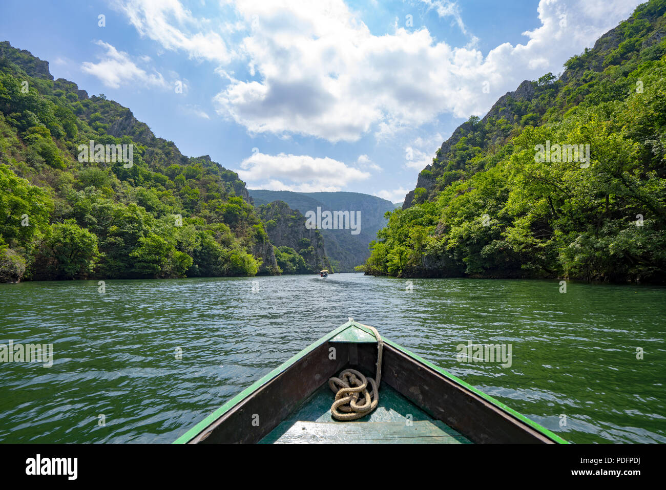 Macedonia Canyon Matka Boat Ride in the valley Stock Photo - Alamy