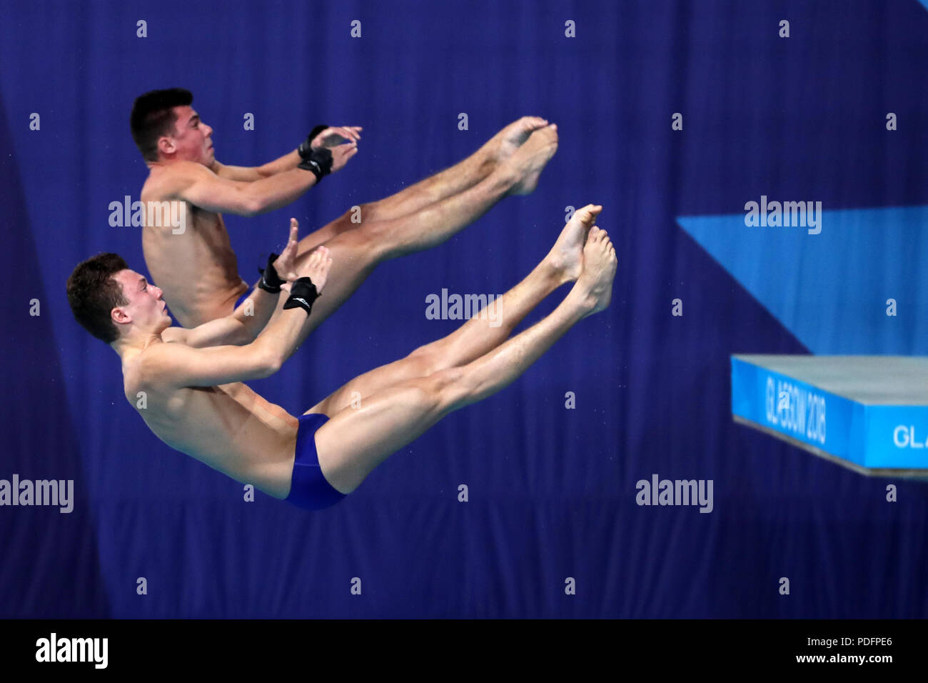 Great Britain's Matthew Dixon (back) and Noah Williams in action in the ...