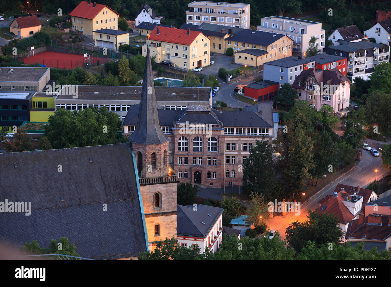 Old Town, Upper Town and the church Petrikirche, Kulmbach, Upper ...