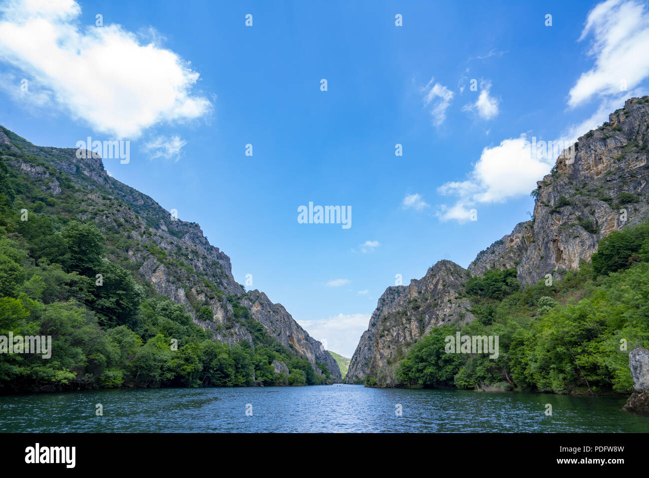 Macedonia Canyon Matka Boat Ride in the valley Stock Photo - Alamy