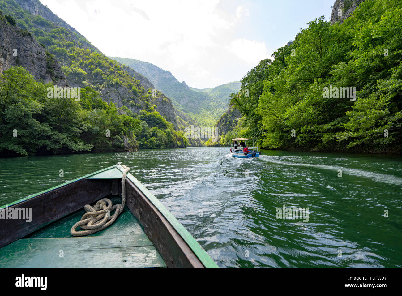 Macedonia Canyon Matka Boat Ride in the valley Stock Photo - Alamy
