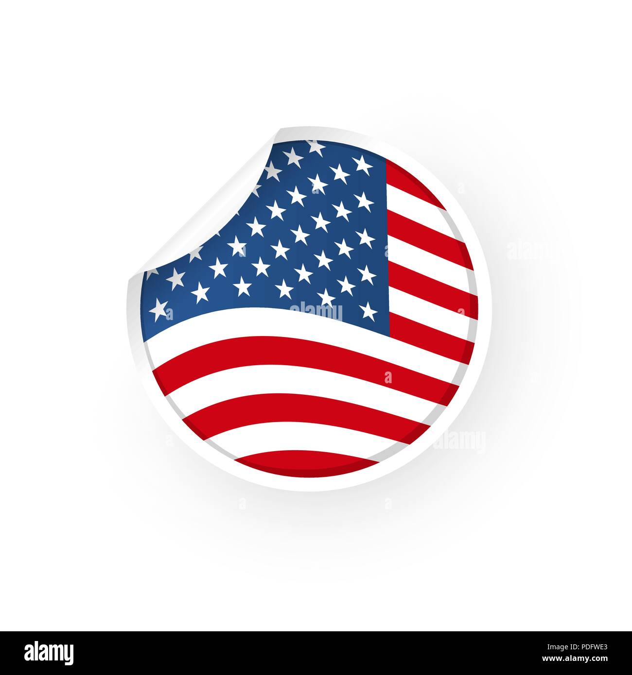 USA flag icon sticker Stock Vector Image & Art - Alamy