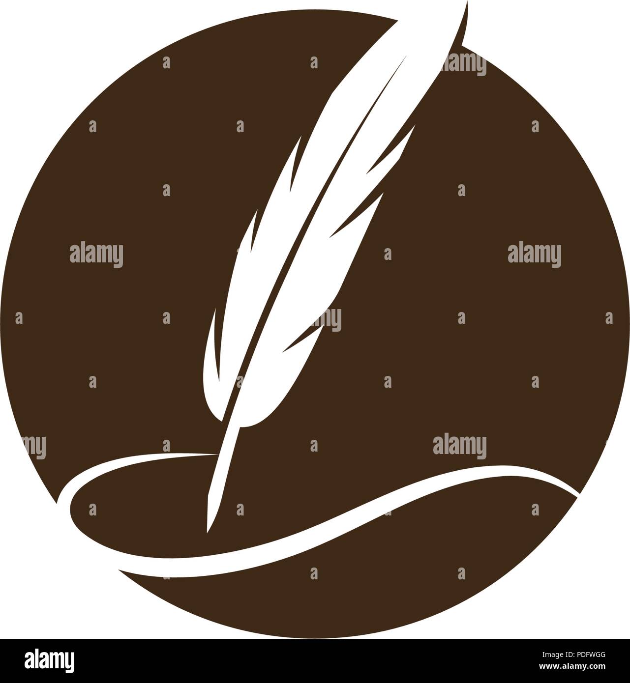 Feather pen Logo template Vector icon illustration Stock Vector Image ...