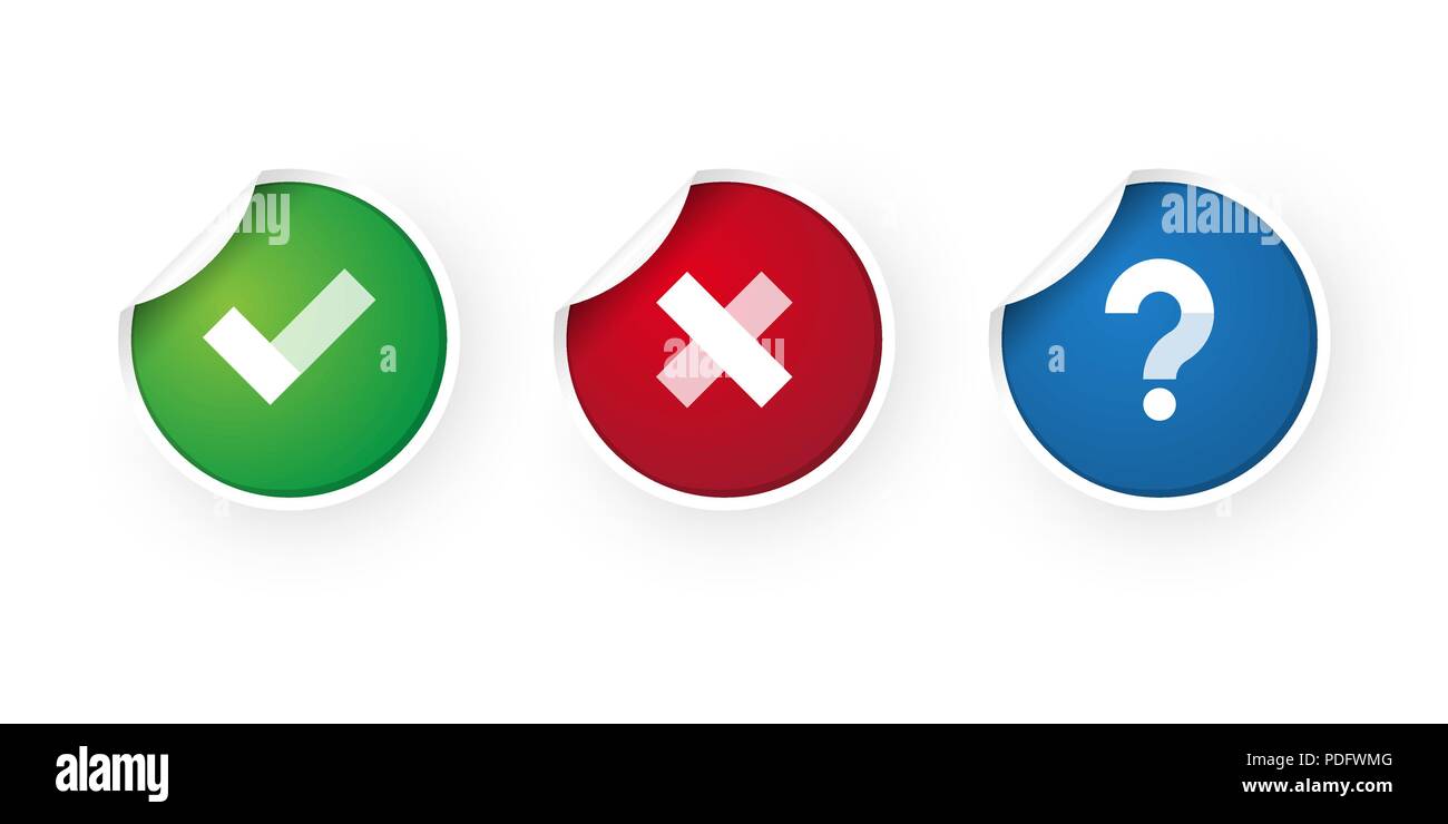 check mark and cancel stickers icon Stock Vector Image & Art - Alamy