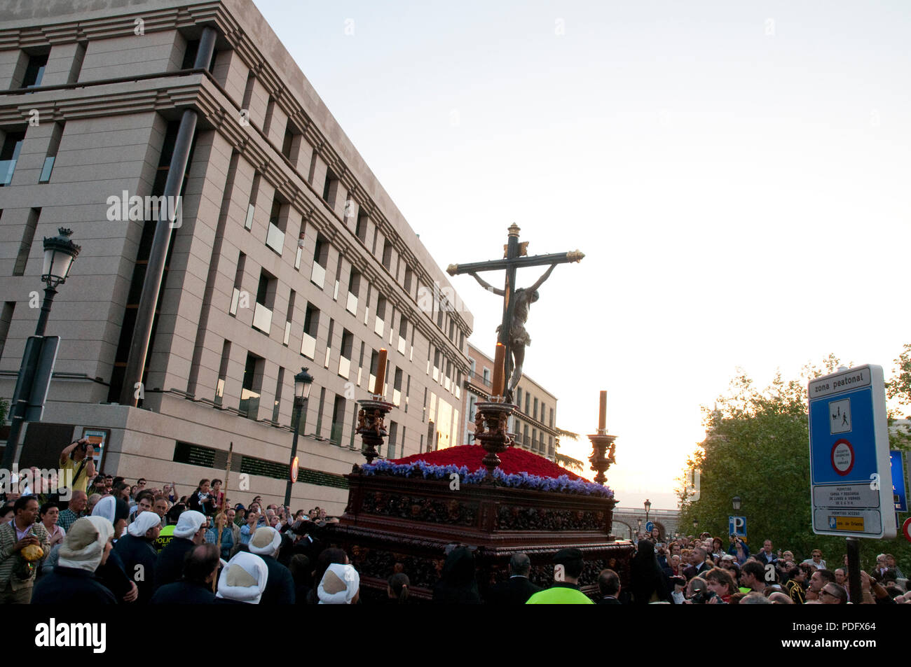 Holy Week procession. Plaza de Ramales, Madrid, Spain Stock Photo - Alamy