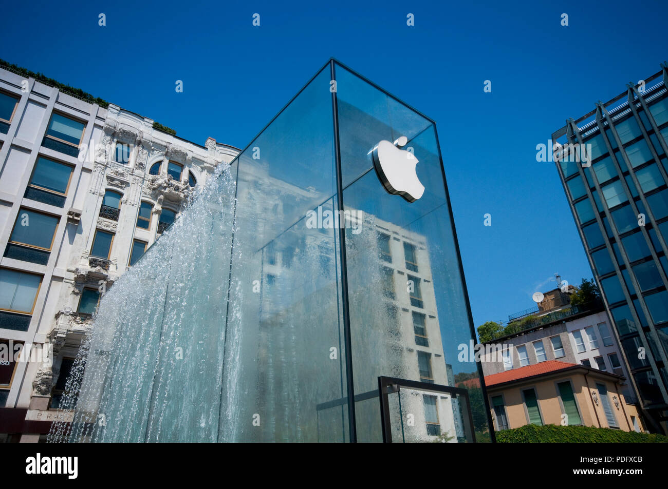 Italy, Lombardy, Milan, Piazza Liberty Square, Apple Store Designed by ...
