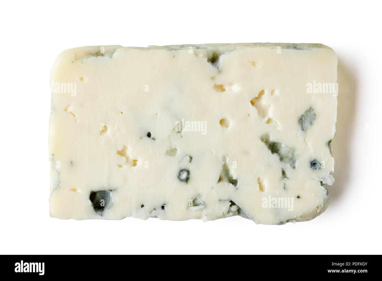 Blue cheese slice isolated on white background, top view Stock Photo ...