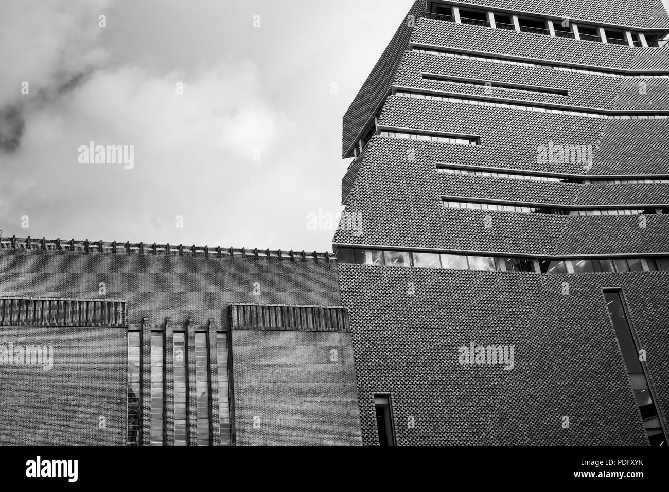 Tate modern tower architecture Black and White Stock Photos & Images ...