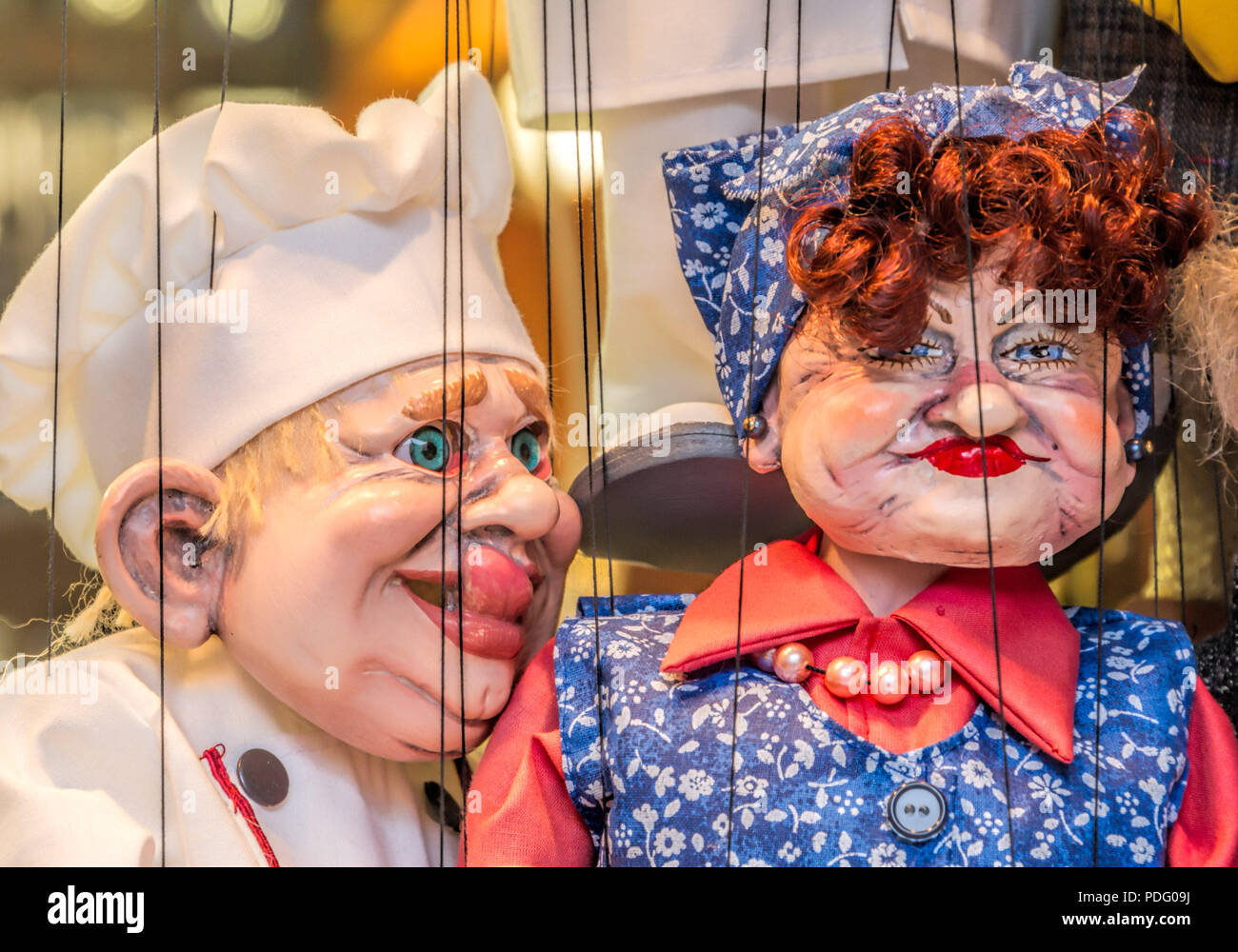 Puppets in a shop window in Prague Czech Republic Stock Photo - Alamy