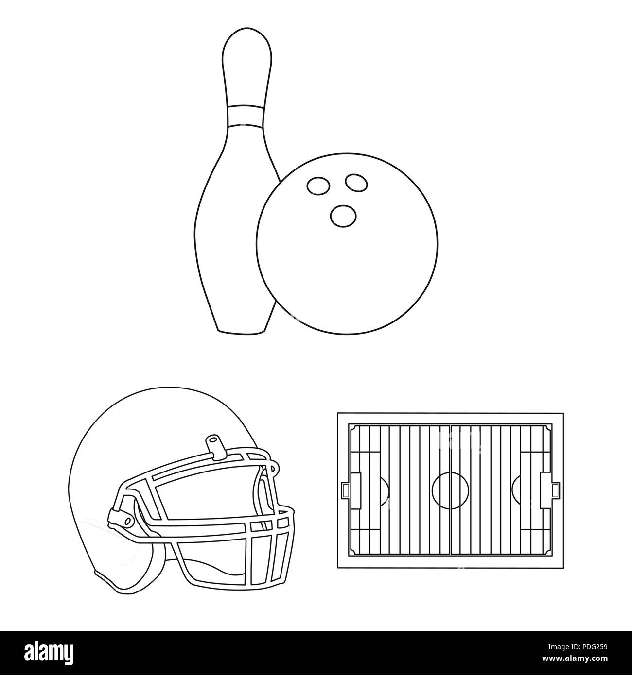 Different kinds of sports outline icons in set collection for design ...