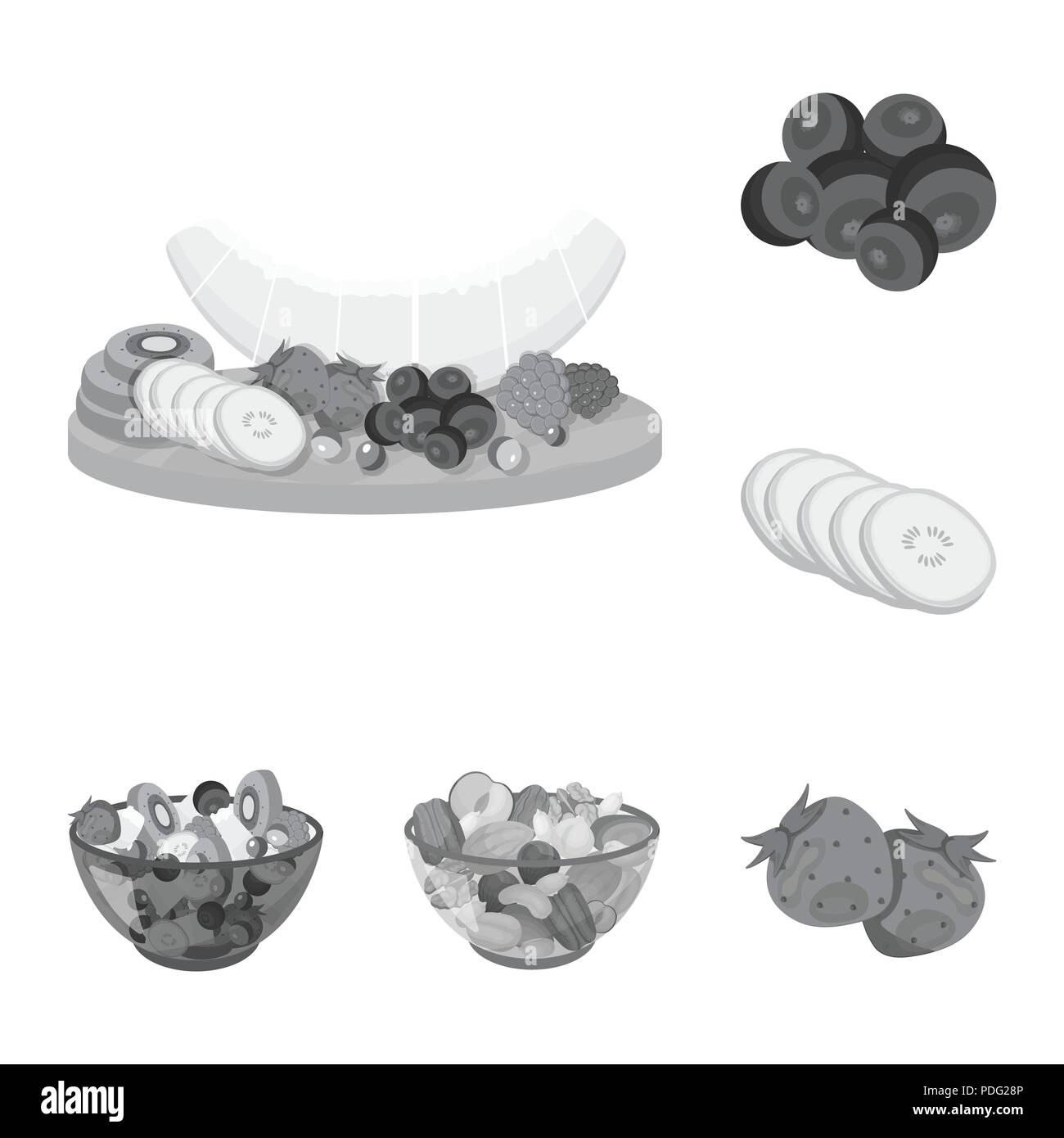 Dessert fragrant monochrome icons in set collection for design. Food ...