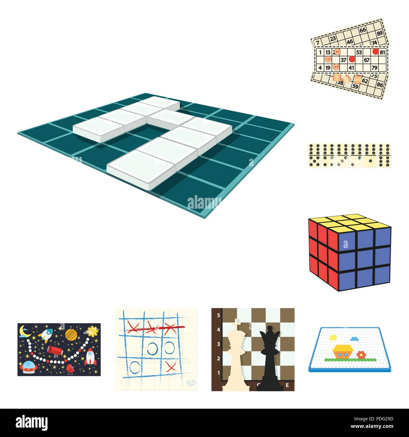Board game cartoon icons in set collection for design. Game and ...