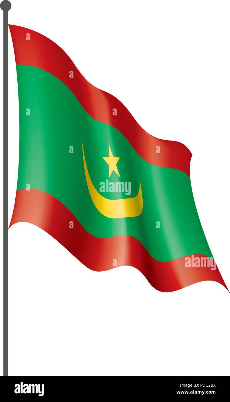 Mauritania flag, vector illustration on a white background Stock Vector ...