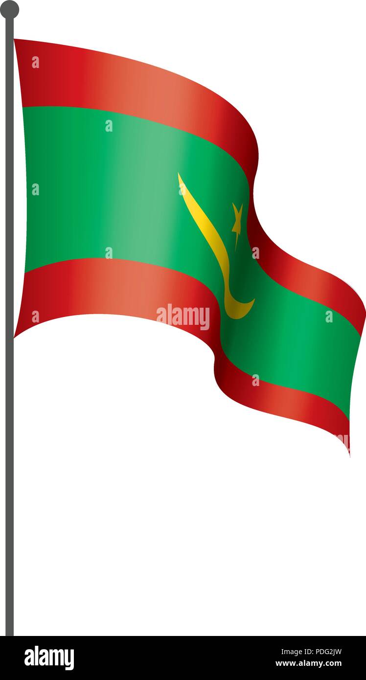 Mauritania flag, vector illustration on a white background Stock Vector ...